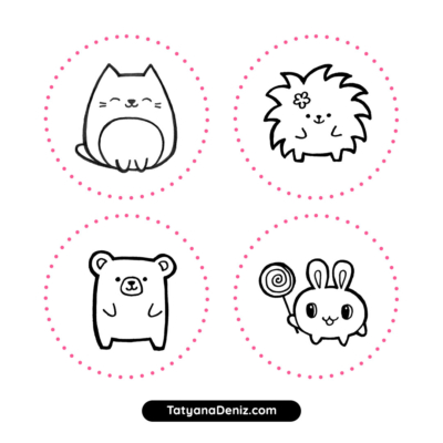 How to Draw Kawaii Animals: 4 Easy Step-by-step Tutorials