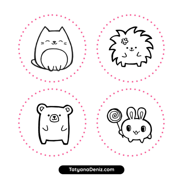 How to Draw Kawaii Animals: 4 Easy Step-by-step Tutorials