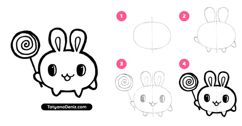 How to Draw Kawaii Animals: 4 Easy Step-by-step Tutorials