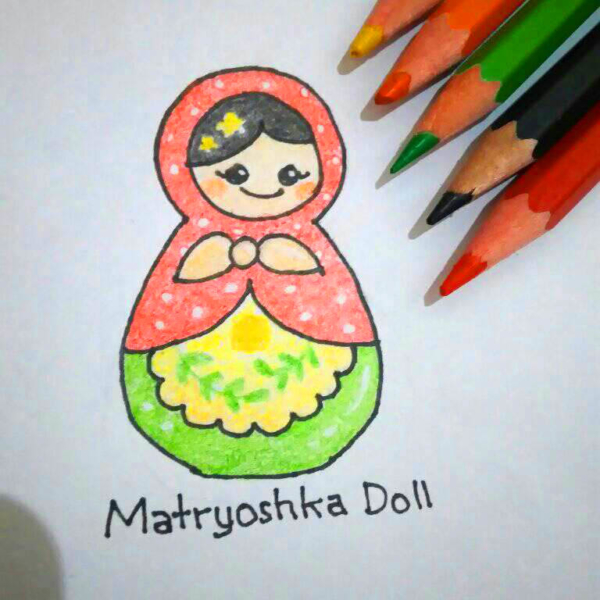 Learn to draw a loveable Russian matryoshka doll in 4 easy steps.