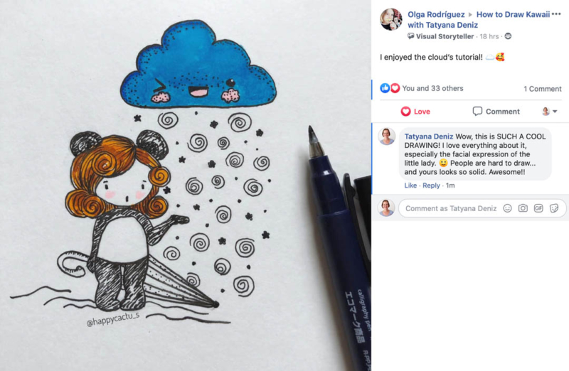 Student gallery of drawings based on tutorials by Tatyana Deniz