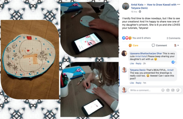 Student gallery of drawings based on tutorials by Tatyana Deniz