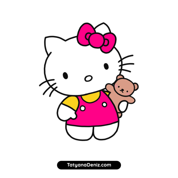 How to draw Hello Kitty step-by-step with simple and easy drawing tutorial