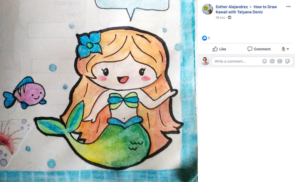 How to draw little mermaid Ariel cute and easy step-by-step