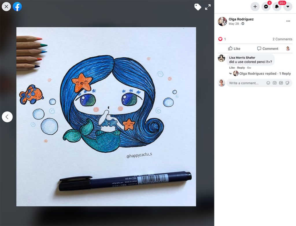 How to draw little mermaid Ariel cute and easy step-by-step