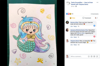 How to draw little mermaid Ariel cute and easy step-by-step