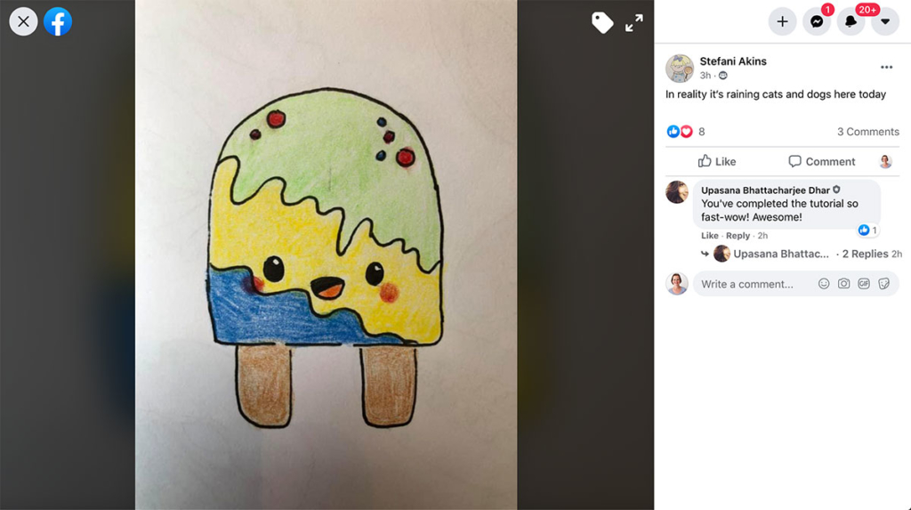 How to Draw Cute Cartoon Popsicle with a Face Step-by-step