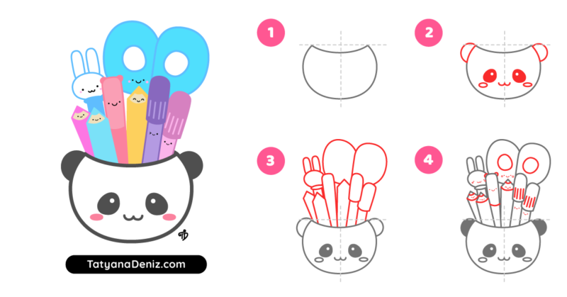 Kawaii stationery drawing challenge - see our drawing results