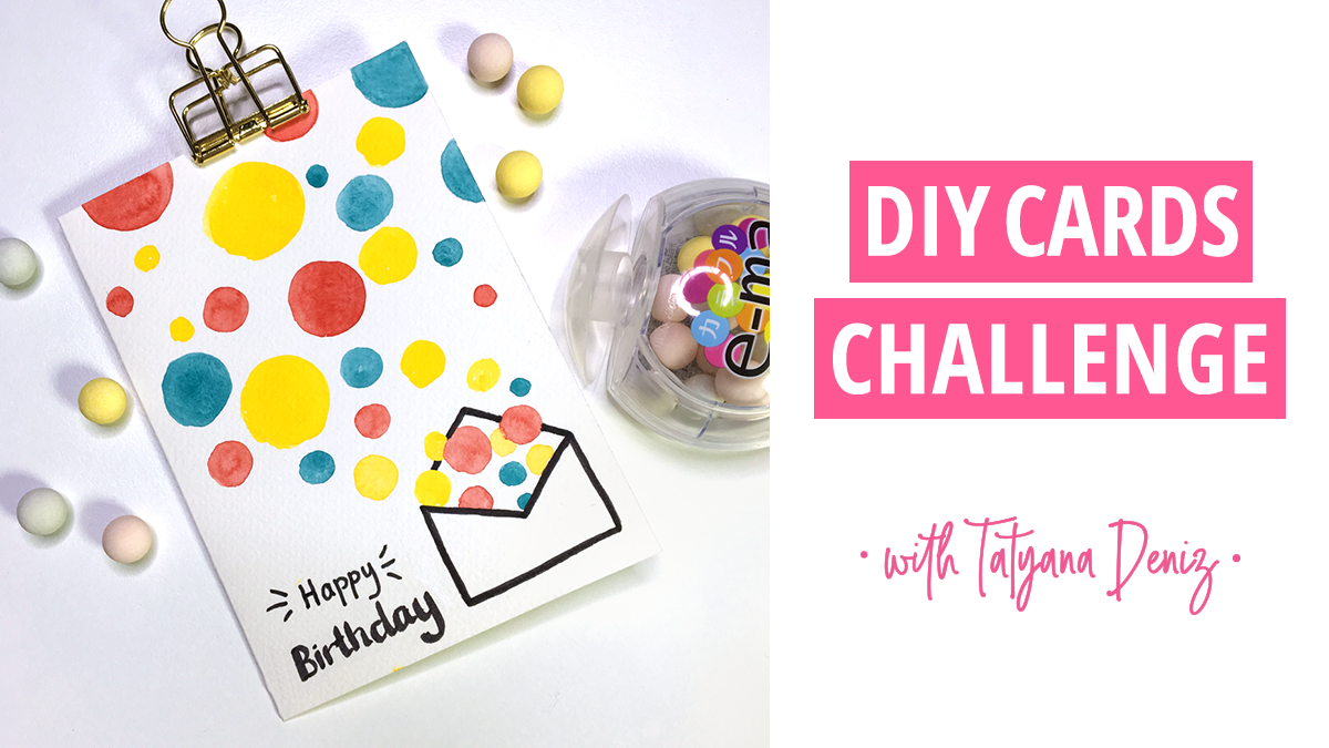 Fun and Easy DIY Cards with Ink and Watercolor - Drawing Challenge
