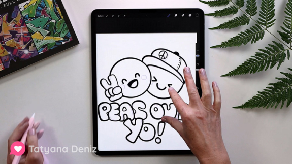 How To Draw Kawaii Pun in Graffiti Style in Procreate Step by Step