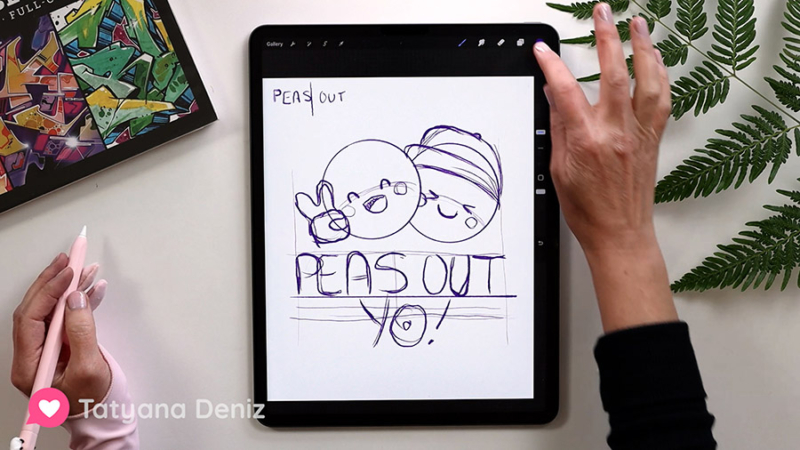 How To Draw Kawaii Pun in Graffiti Style in Procreate Step by Step