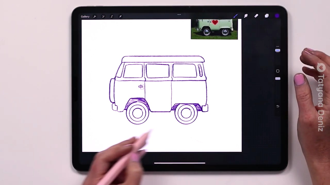 How to Trace a Photo in Procreate and Vector Style Line Drawing