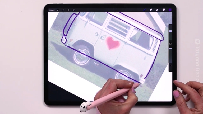 How to Trace a Photo in Procreate and Vector Style Line Drawing